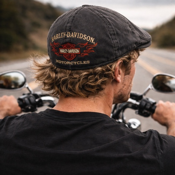 Harley-Davidson | Accessories | Harleydavidson Charcoal Flat Cap Hat ...